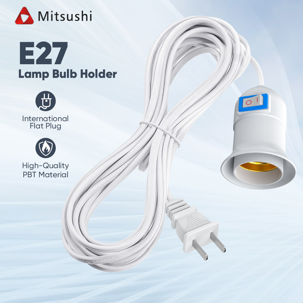 Mitsushi 2M/3M/5M/8M/10M LED Light Bulb Extension Socket E27 bulb lamp socket extension | Shopee ...