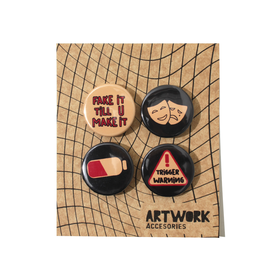 ARTWork Trigger Warning (Pin Button Set) | Shopee Philippines