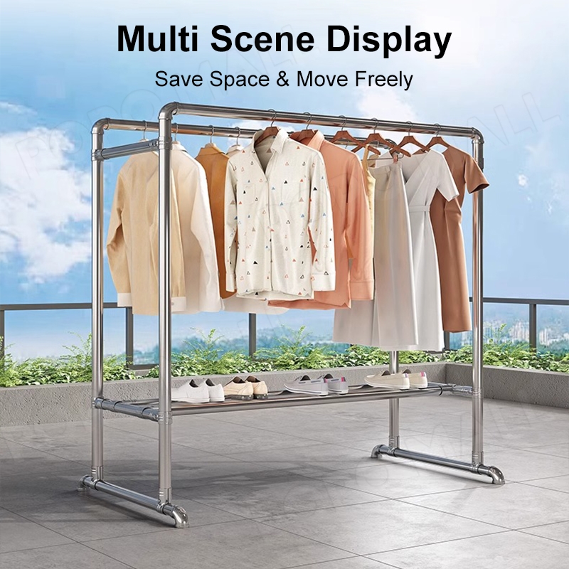 200CM Clothes Rack Stainless Sampayan Heavy Duty Windproof Adjustable ...