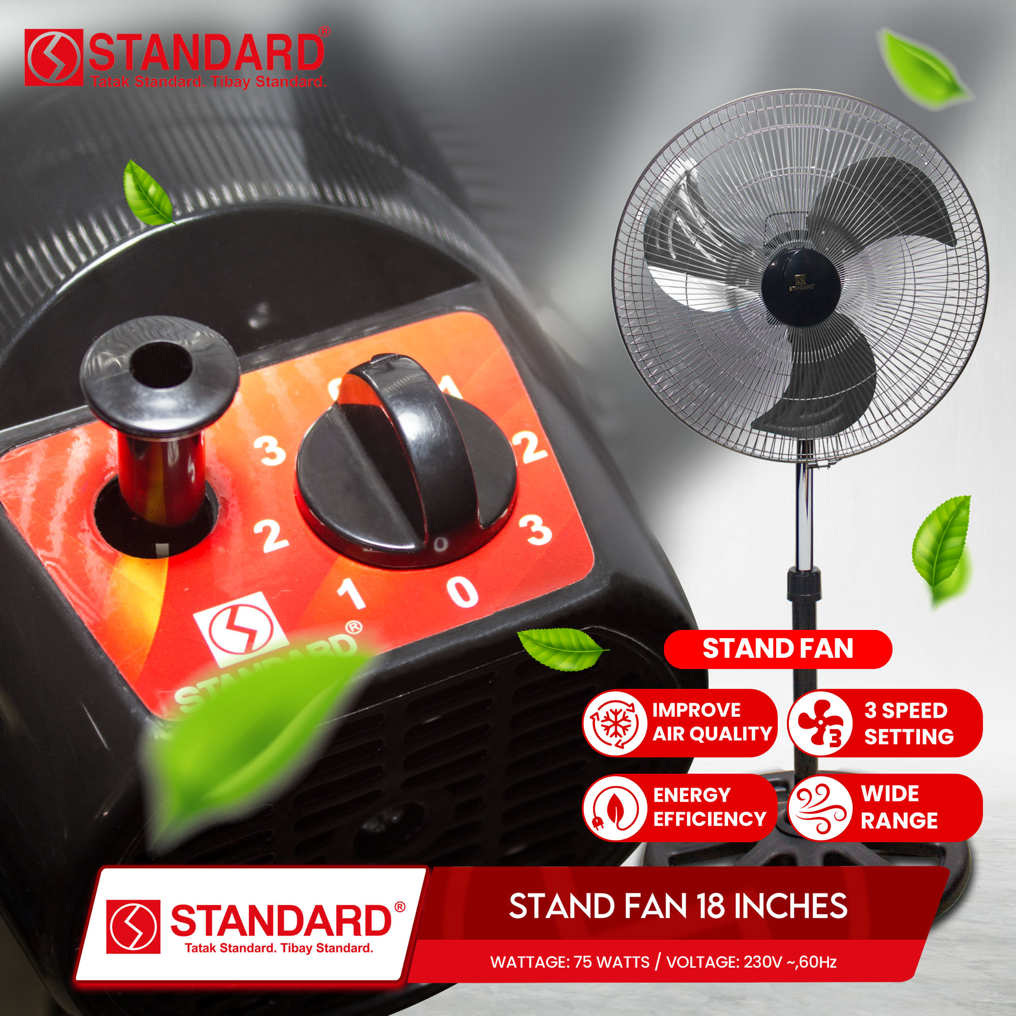Standard Electric Fan Stand 18 Inches Metal Blade | Shopee Philippines