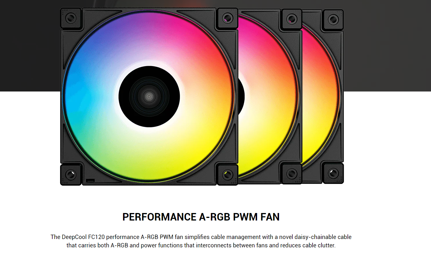 Deepcool CPU Cooler PC Fan FC120 3in1 ARGB PWM Fan Hydro Bearing Triple ...