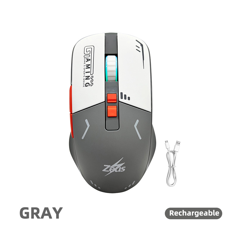 Zeus Meka Style 2.4G Wireless Mouse Rechargeable Mechanical Like Office ...
