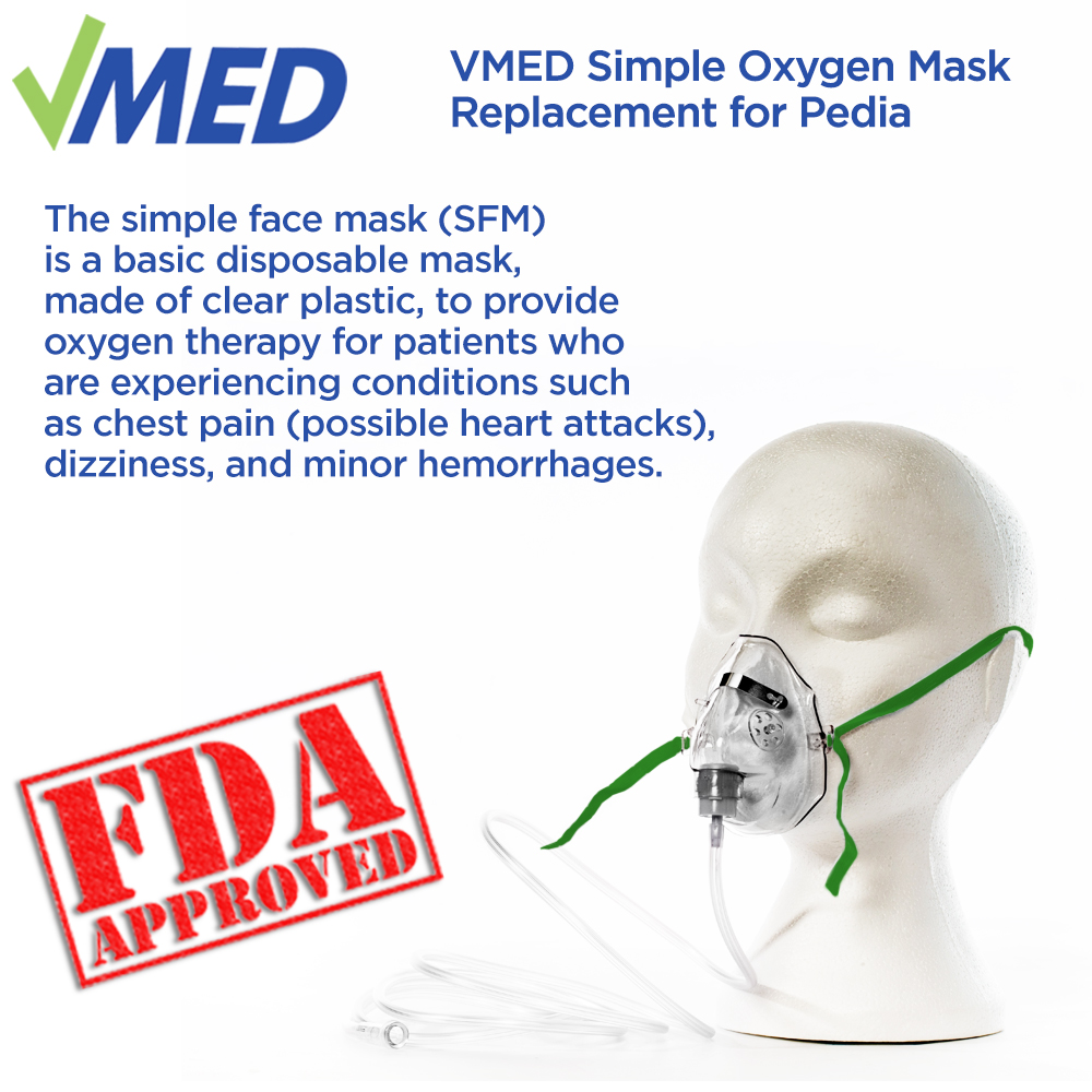 VMED Prohealthcare Sterile Disposable Simple Oxygen Mask PEDIA (10 PCS ...