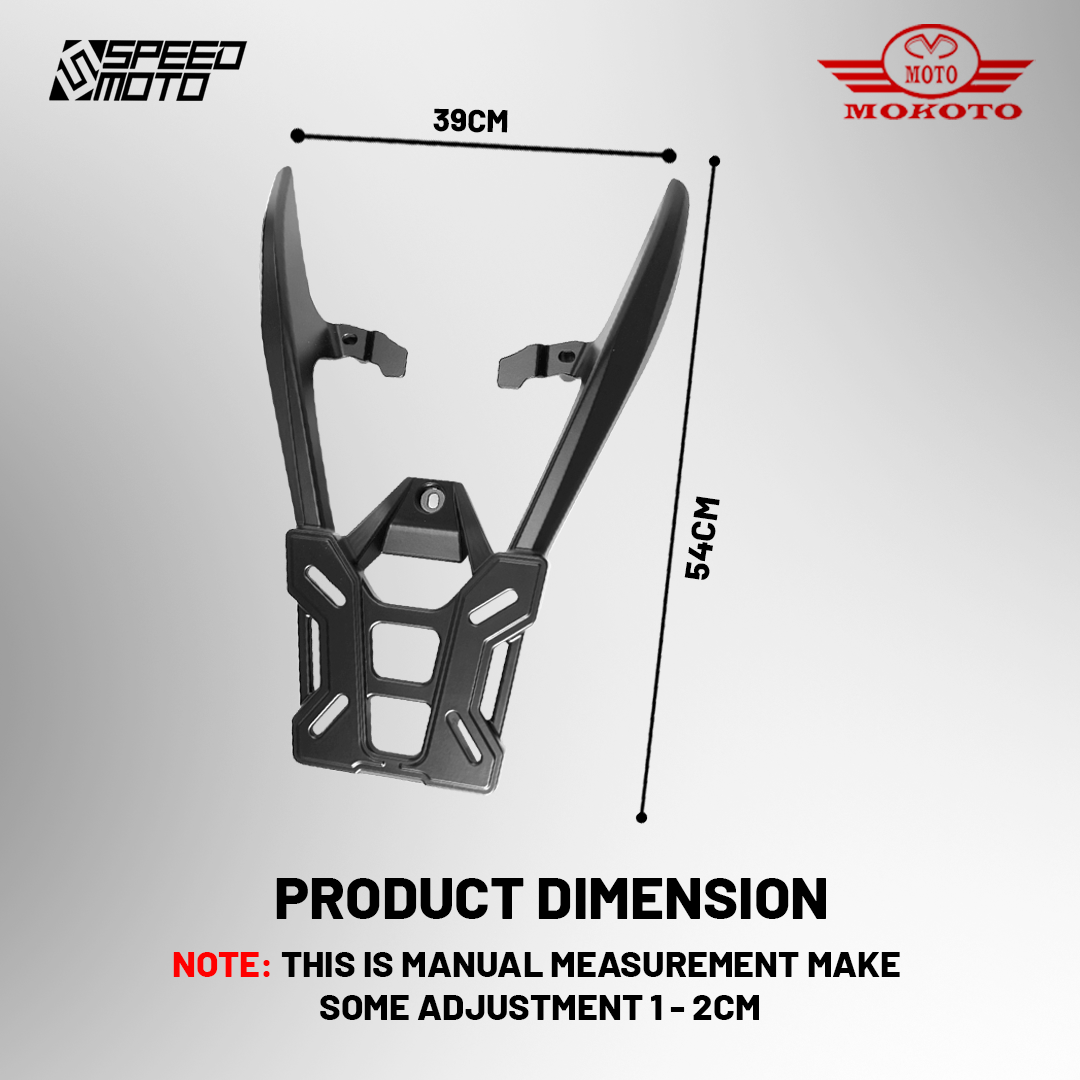 CLICK 160 RAVEN EMPIRE TOP BOX BRACKET HEAVY DUTY ALLOY REAR GRAB BAR ...