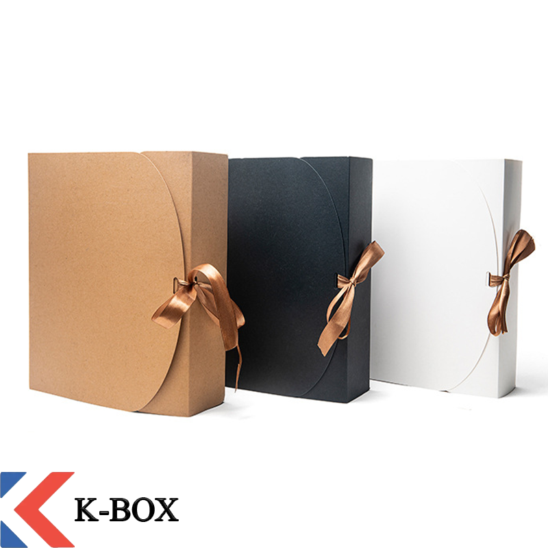 Brown/white Clamshell w/ribbon cardboard pastry gift box bowknot box ...