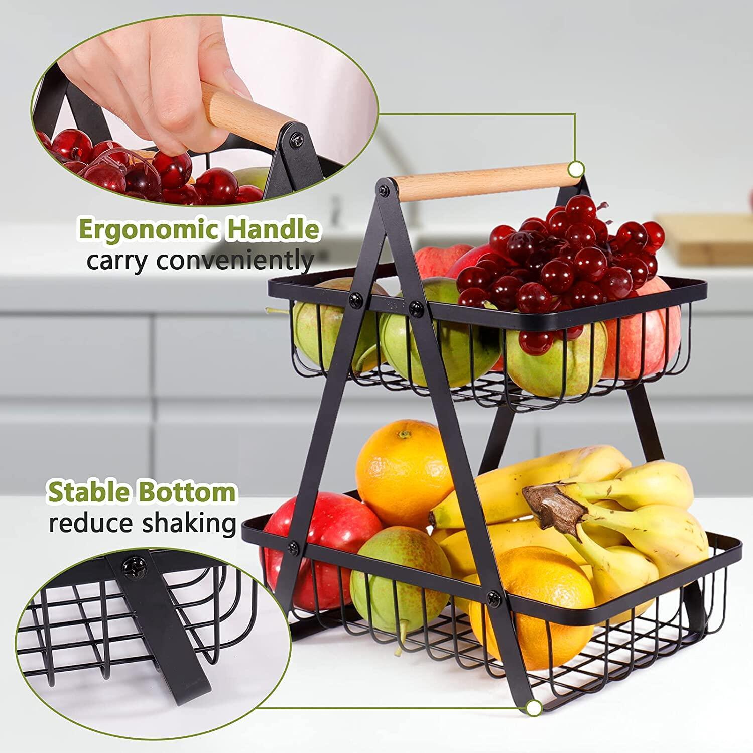 CHIT 2-Tier Fruit Basket Vegetables/Fruits Organizer Table Placement ...