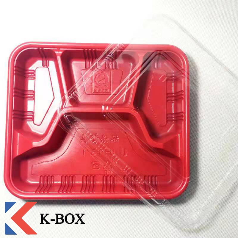 COD (25PCS) Red Bento Box With Back Cover 1/2/3/4/5 Grid Partition ...