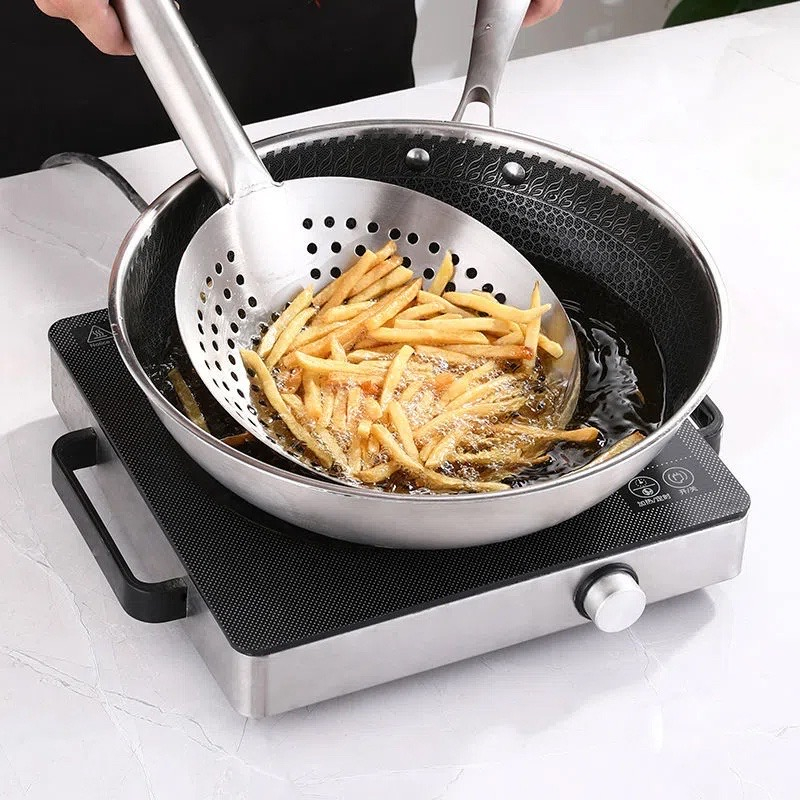 Oil colander Stainless steel thickened Kitchen tools strainer stainless ...