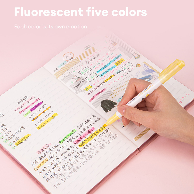 Deli Highlighter Set 6 Colors Highlighter Marker Pen Macaron Press ...