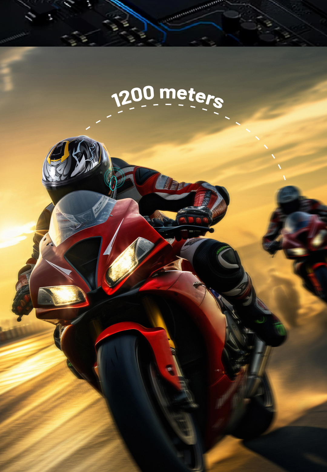 GILLE GP2 Bluetooth 5.3 2-Way Intercom For Motorcycle Helmet HIFI Sound ...