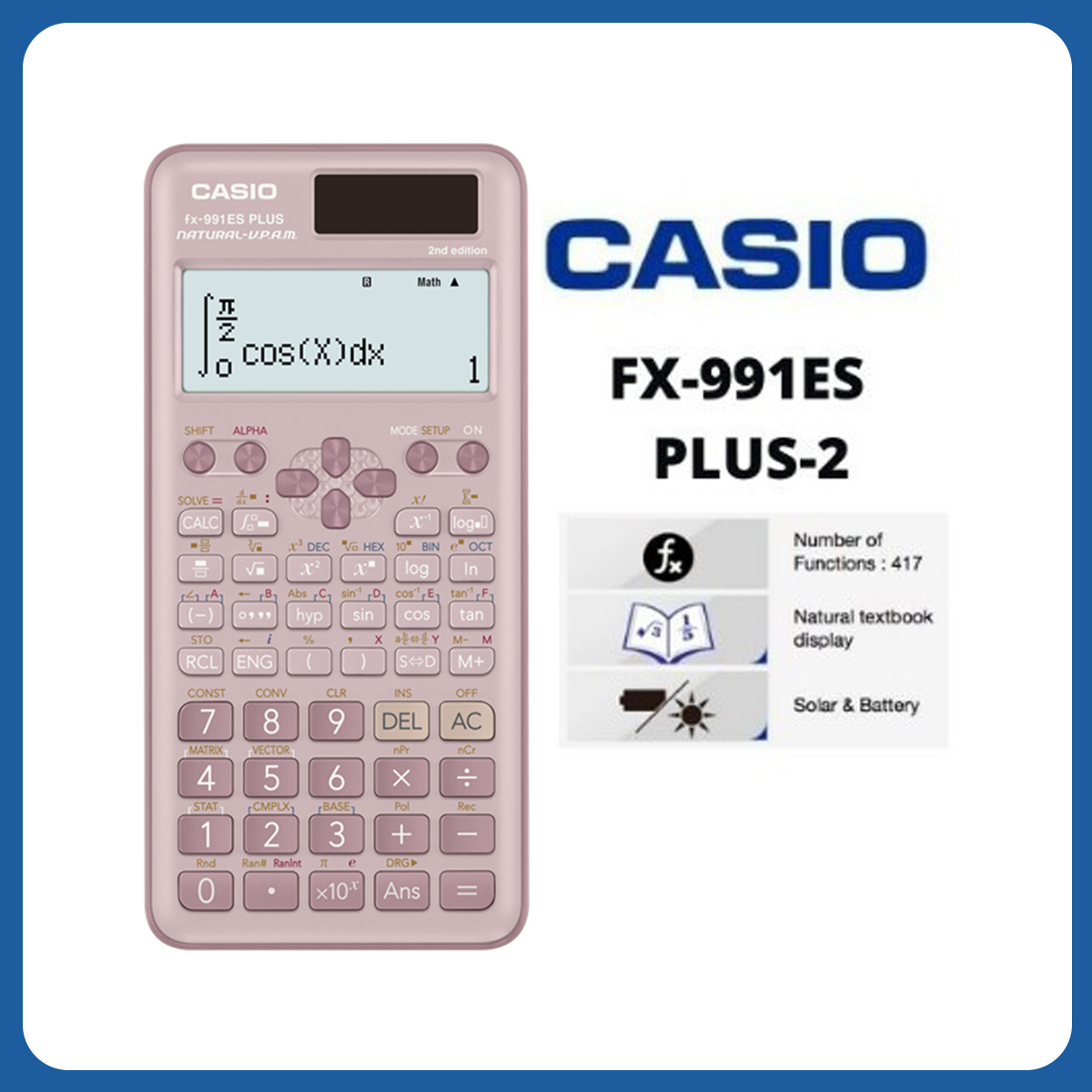 Casio Fx-991Es Plus-2 (Pink) Es Plus Series - Non Programmable School and Lab. Calculators ...
