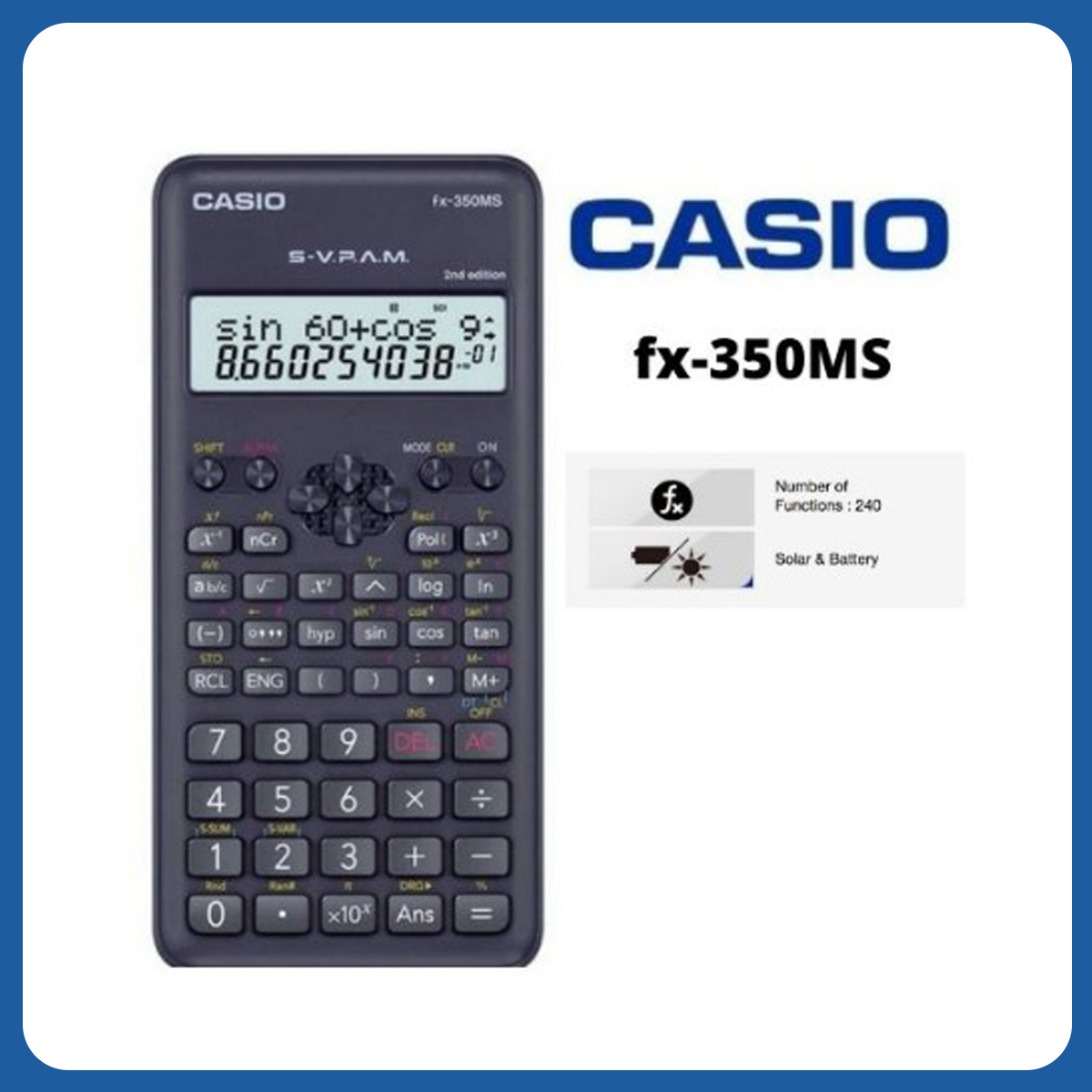 Casio fx-350MS MS Series - Non Programmable - SCHOOL & LAB. Calculators Scientific cal. Original ...