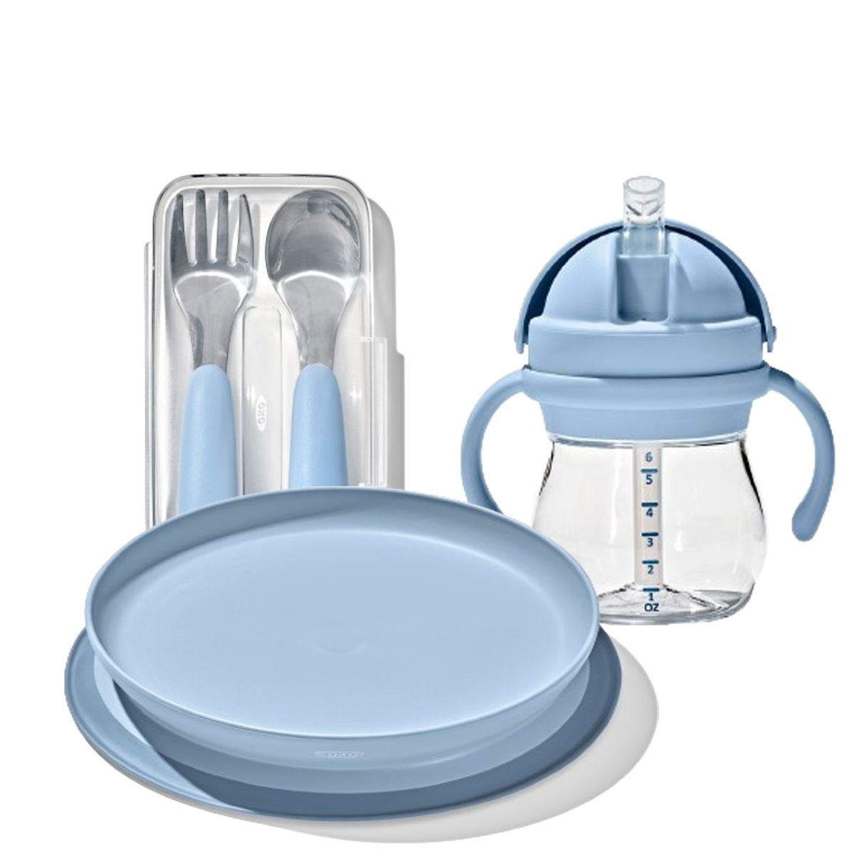 OXO Tot Baby Led Weaning Set ( Straw Cup - 6 oz + Suction Plate + OTG ...