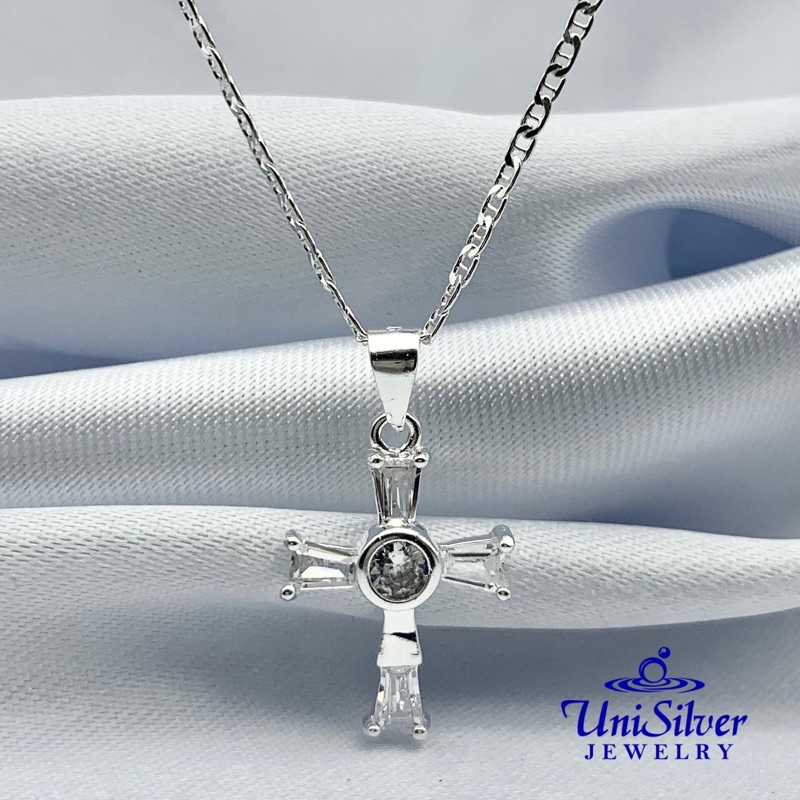 Unisilver 925 Sterling Silver Cross Pendant Necklace (NPS173-101018 ...