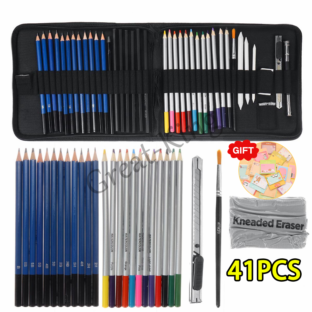 32/41 Pcs/set Sketch Pencil Set Artist Craft Professional drawing Kit ...