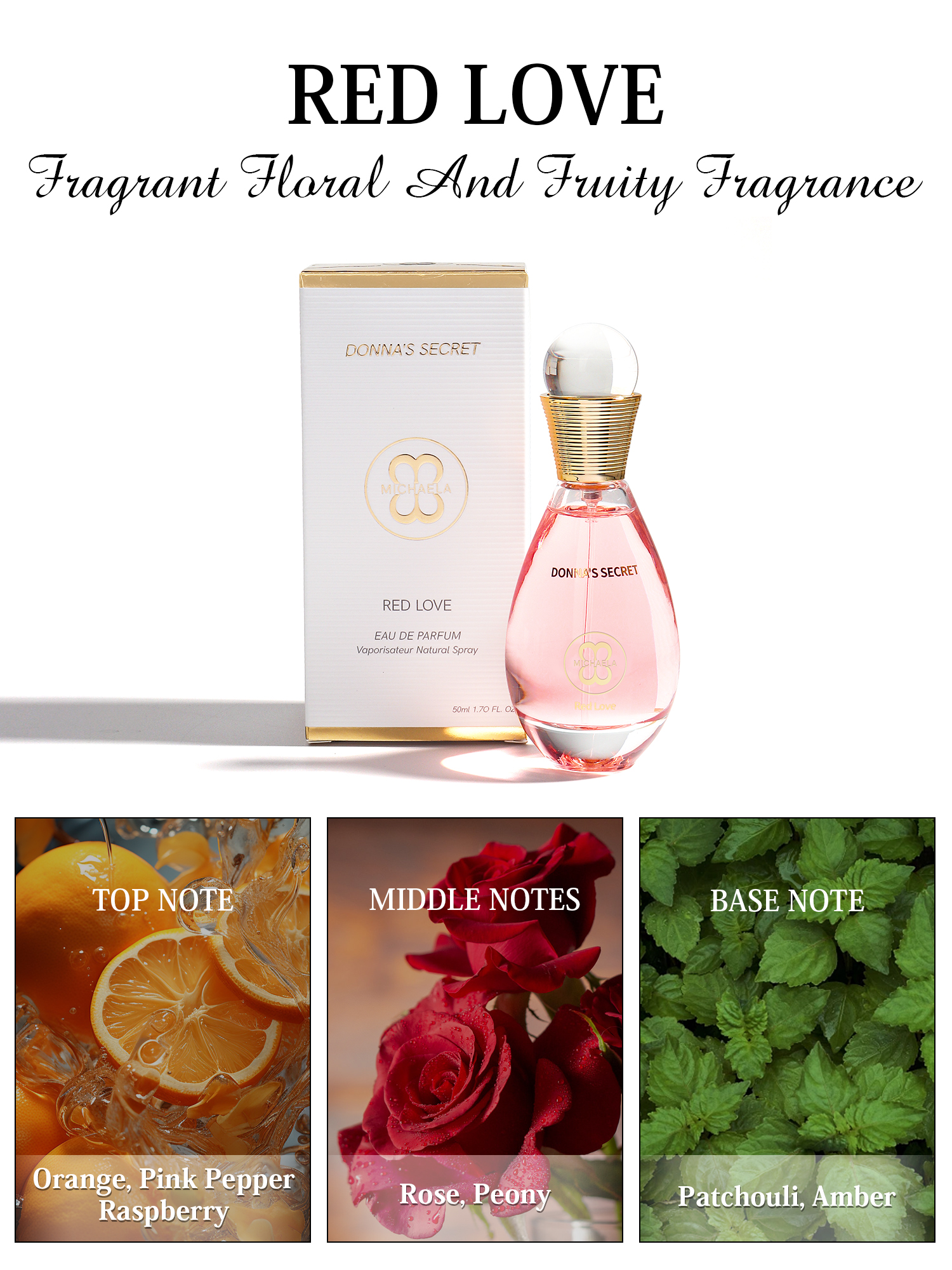 MICHAELA Perfume Donna's Secret Series Fresh Floral Fruity Fragrance ...