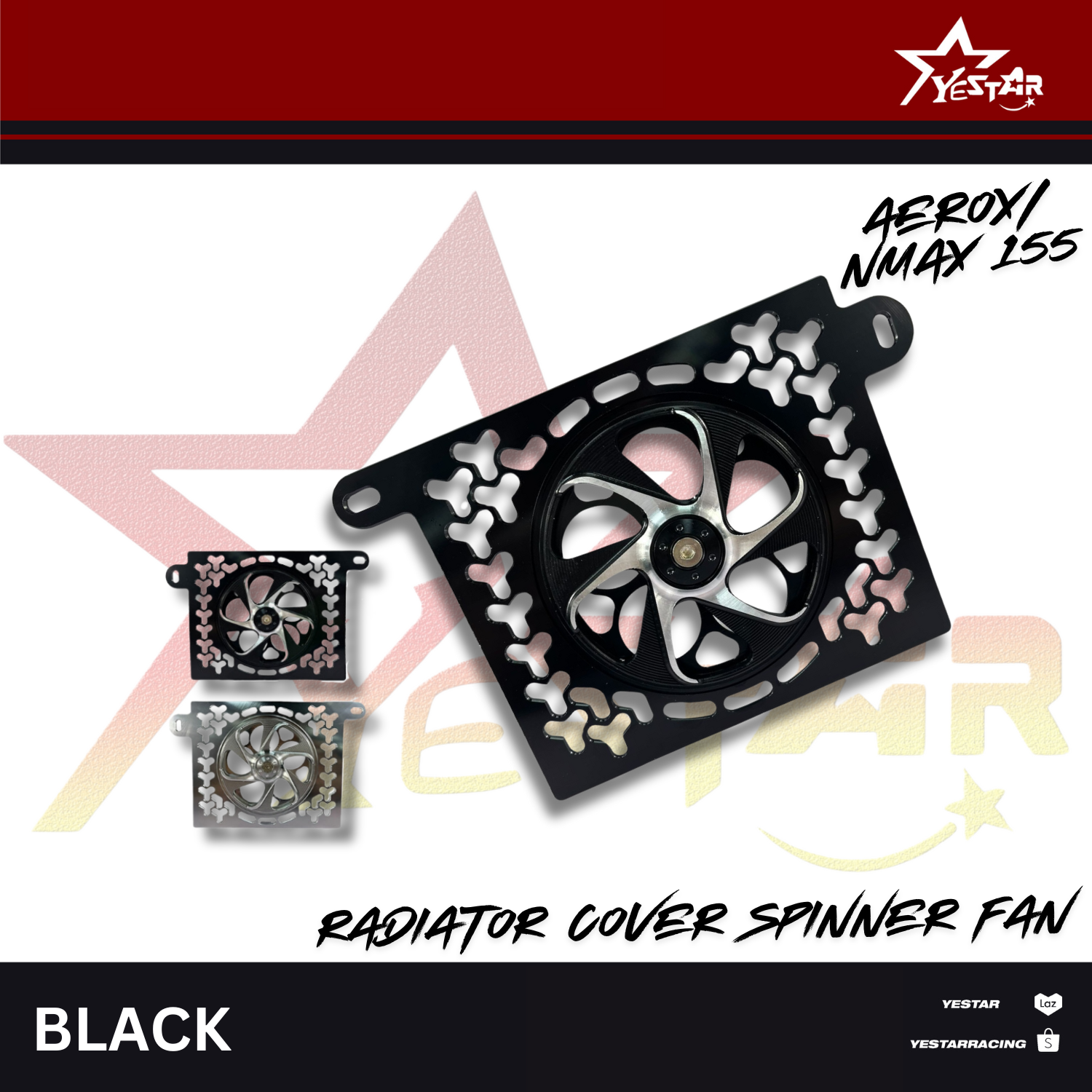 Yestar Full CNC Radiator Cover Spinner Fan For AEROX And NMAX 155 ...