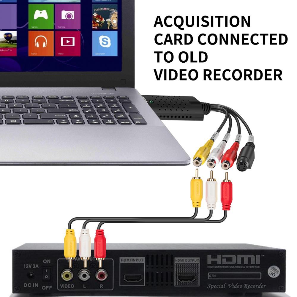 【Video Capture Adapter】DVR TV DVR VHS USB 2.0 Easycap Capture 4 Channel ...
