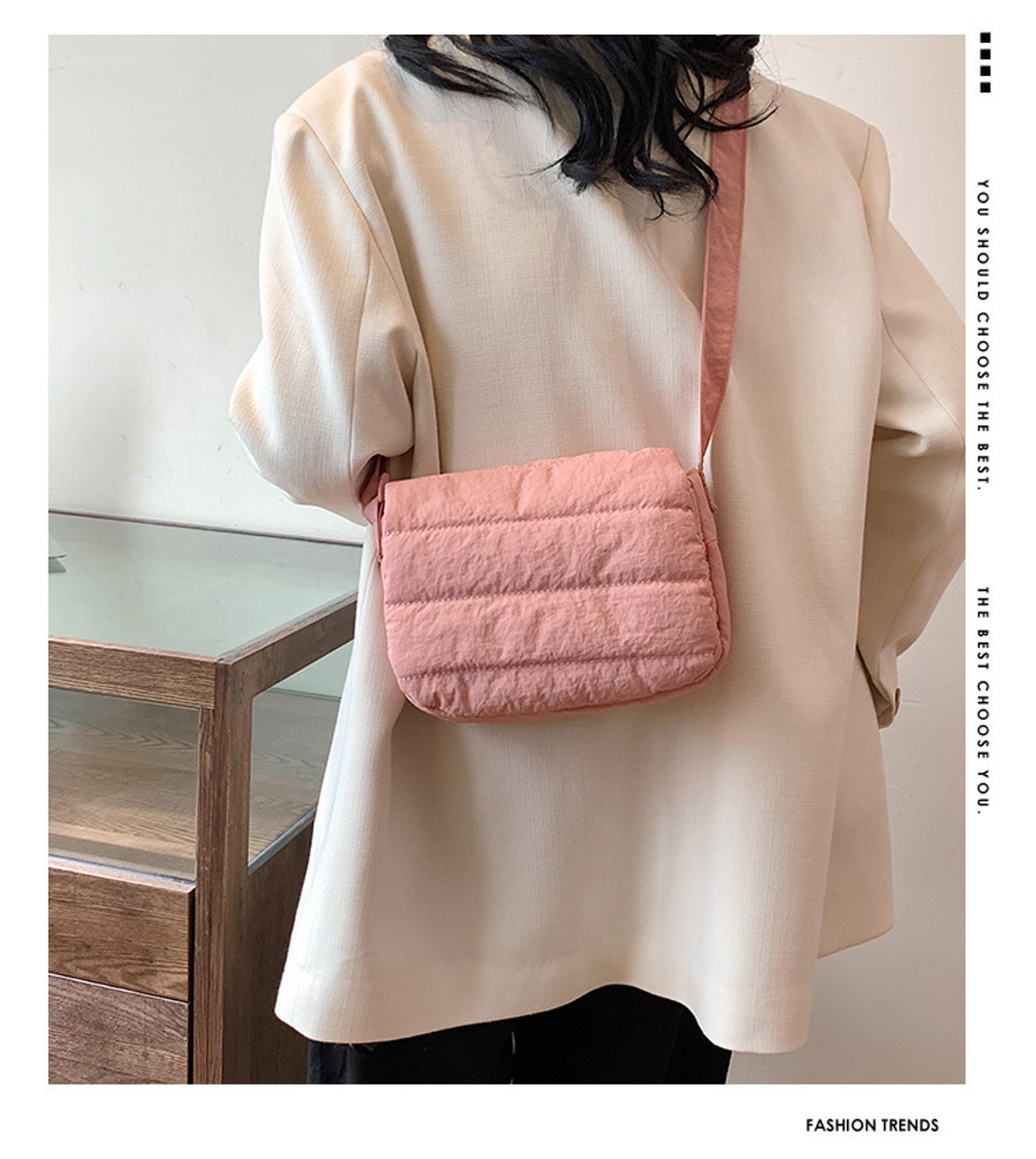 Baellerry Nylon Fabric Small Square Bag Design With Cotton Clip Wide ...