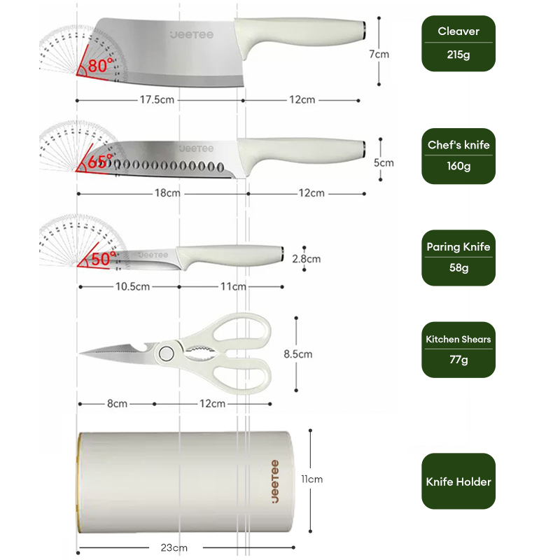 Kitchen Knife Set 5 Piece Stainless Steel Precision Knife Chef's Knife ...
