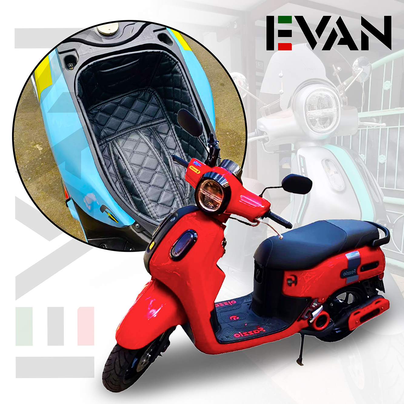 EVAN.SHOP YAMAHA FAZZIO 125 UBOX SEAT COMPARTMENT COVER LEATHER STORAGE ...