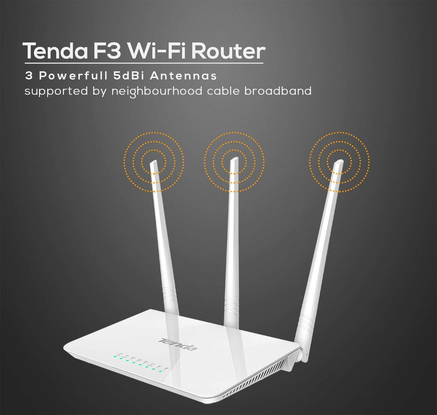 Tenda F3 300Mbps Wi-Fi Router Easy Setup WPS Button Parental Control ...