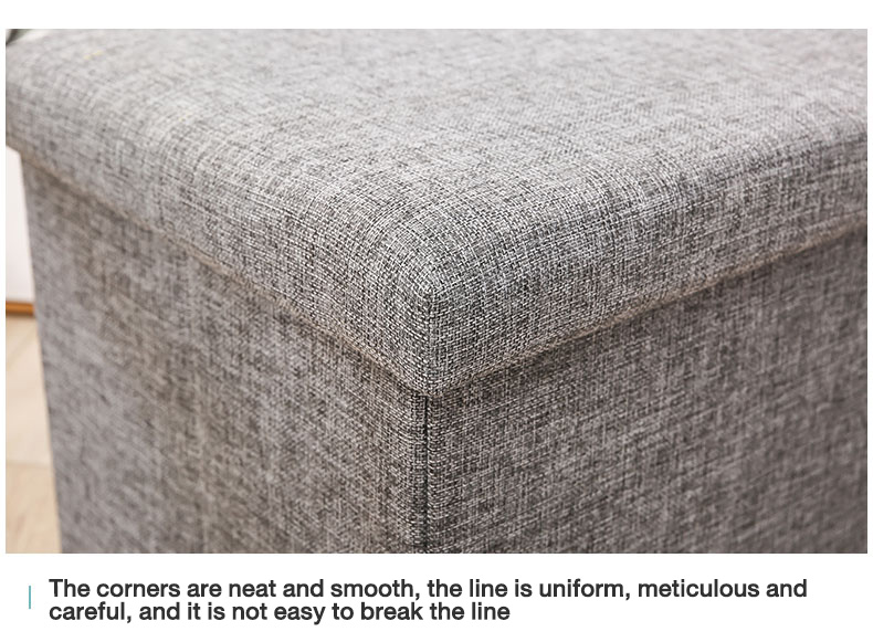 Cotton and Linen Storage Stool Sofa Storage Box Ottoman Chair Organizer ...
