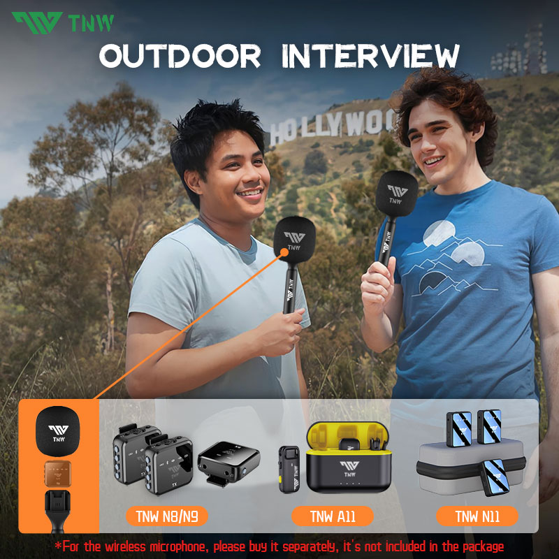 TNW Handheld Wireless Microphone Grip Stick with Windproof Sponge ...