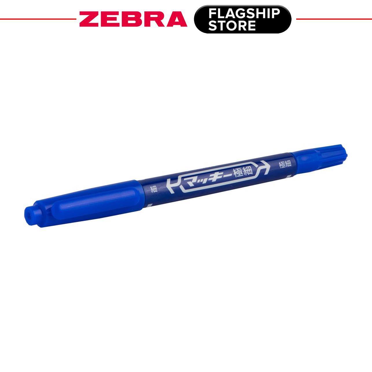 Zebra Pen Double-Tip Permanent Marker Blue | Shopee Philippines
