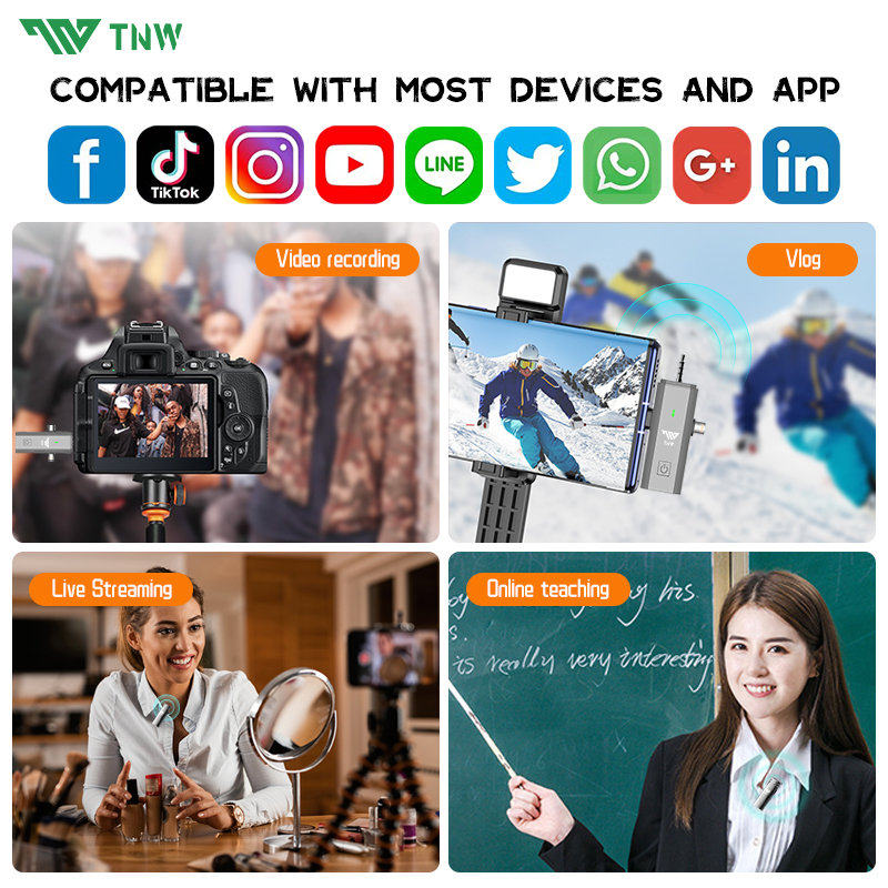 TNW Y12 Wireless Lavalier Microphone 3 in 1 with Noise Reduction ...