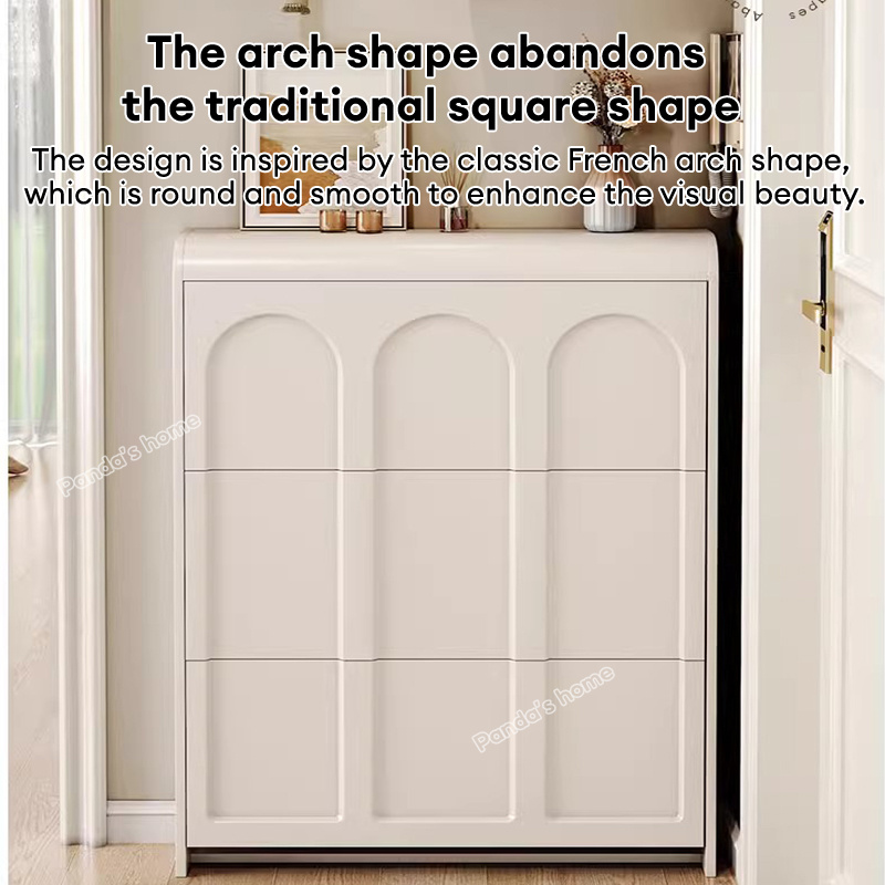 Wooden Flip Shoe Cabinet Storage Shoe Rack 3 Drawers Tipper Shoe ...