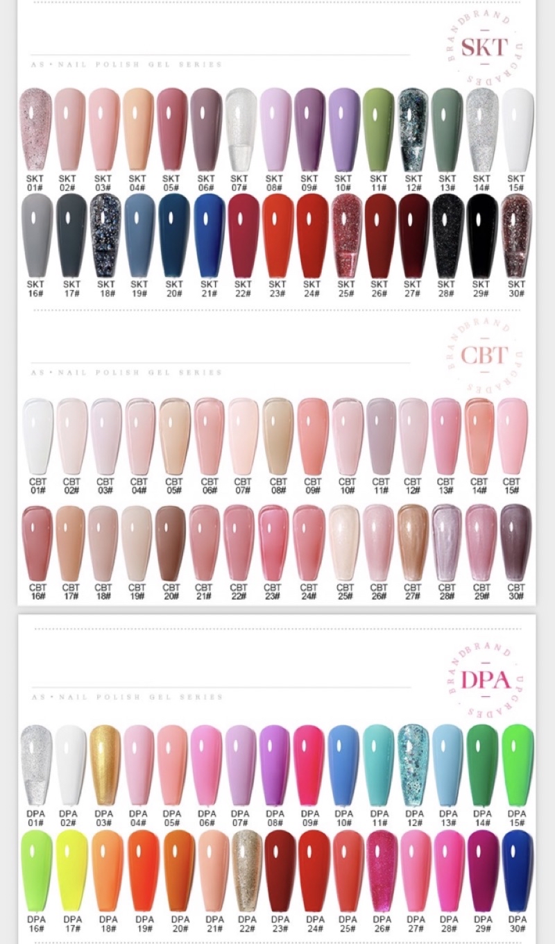 AS 30colors a set various series with color chart board gel polish UV ...