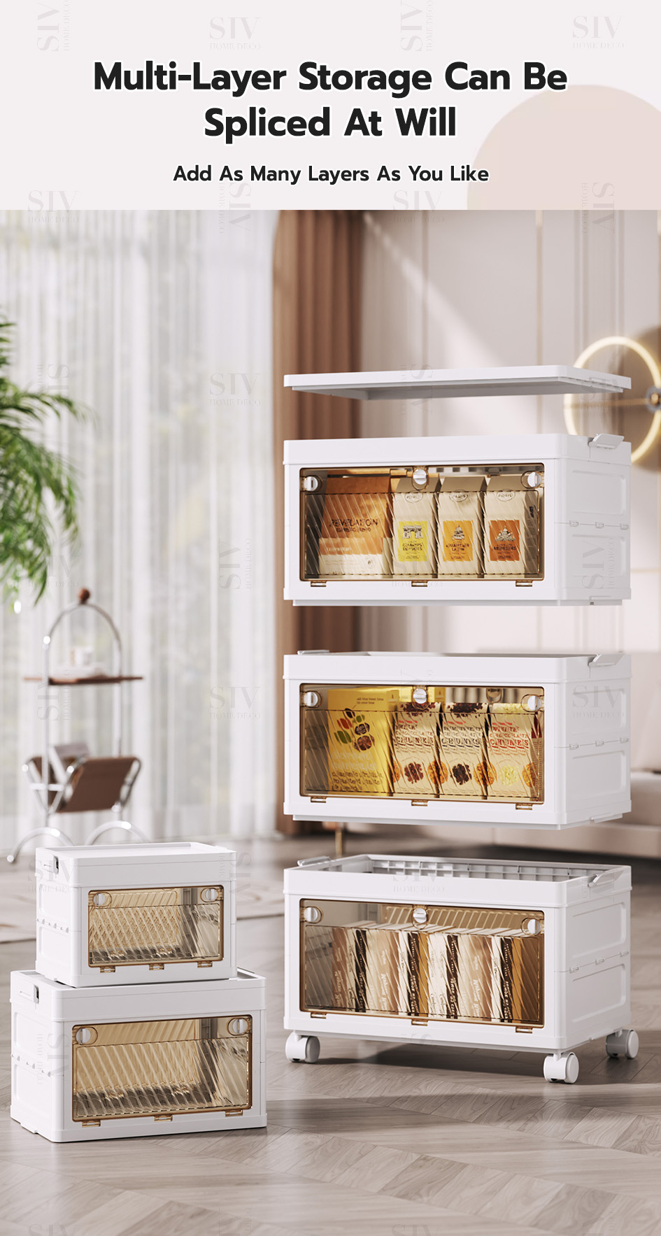 【Installation-free】SIV Foldable Storage Cabinet Folding Plastic Cabinet ...