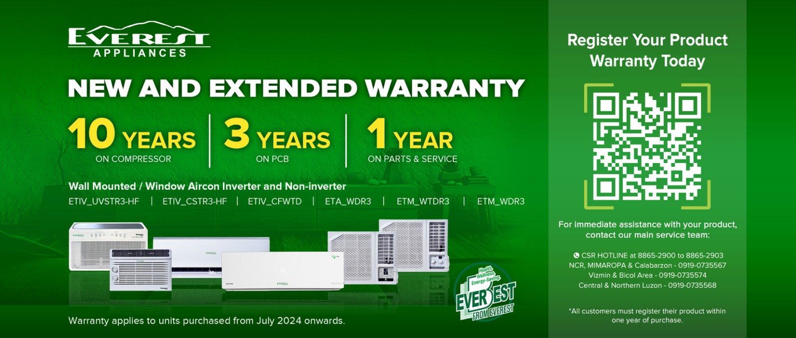 EVEREST Inverter Split Type Aircon/ With 1st 10ft. Installation ...