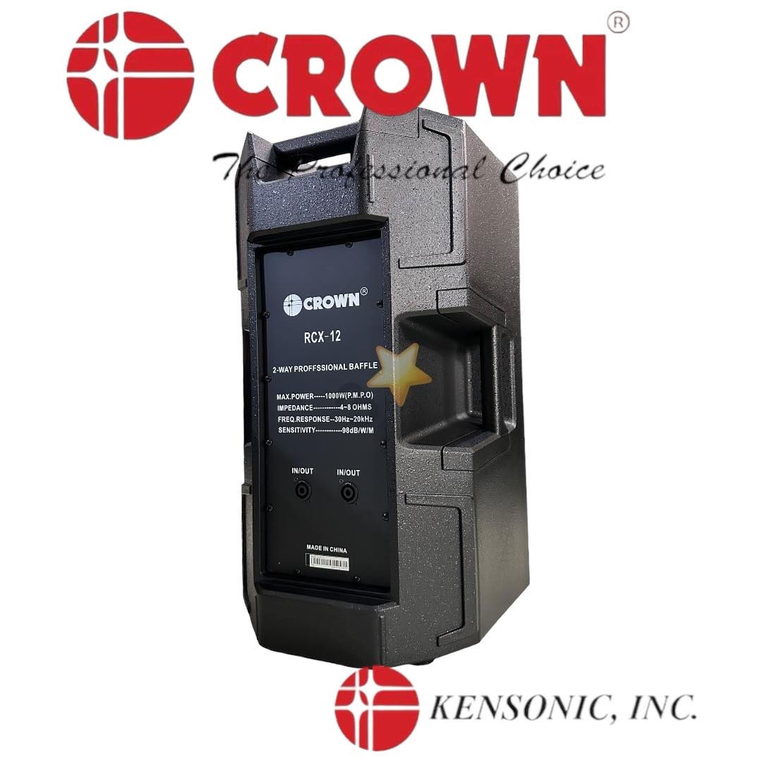 New 2025 Crown RCX-12 12 Inch Professional Baffle 1000 Watts PMPO PLX ...