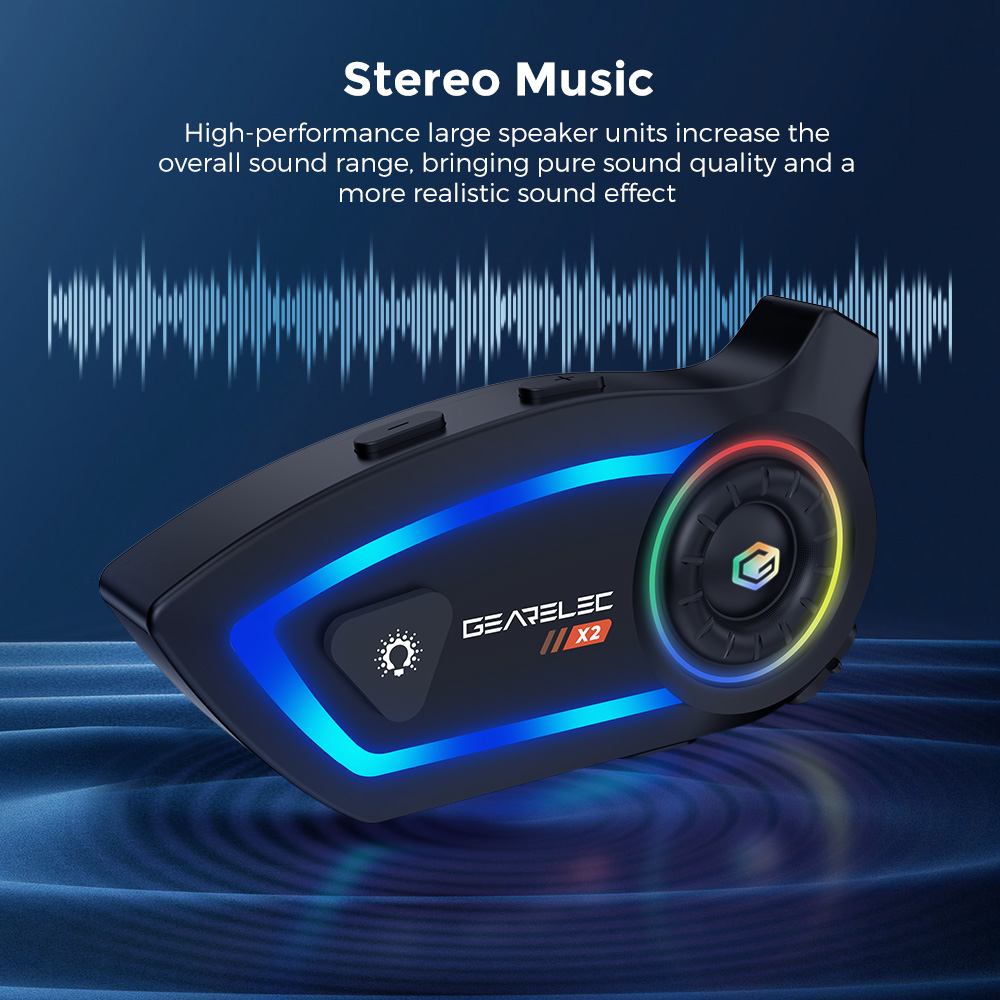 GEARELEC X2 Motorcycle Helmet Headset Auto Answer DSP/CVC Noise ...