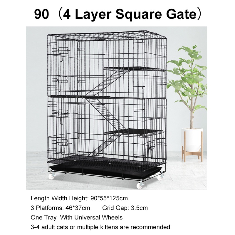 Pet Cat Cage Four Layer Heavy-duty Foldable Cat Cage With Cat Litter ...