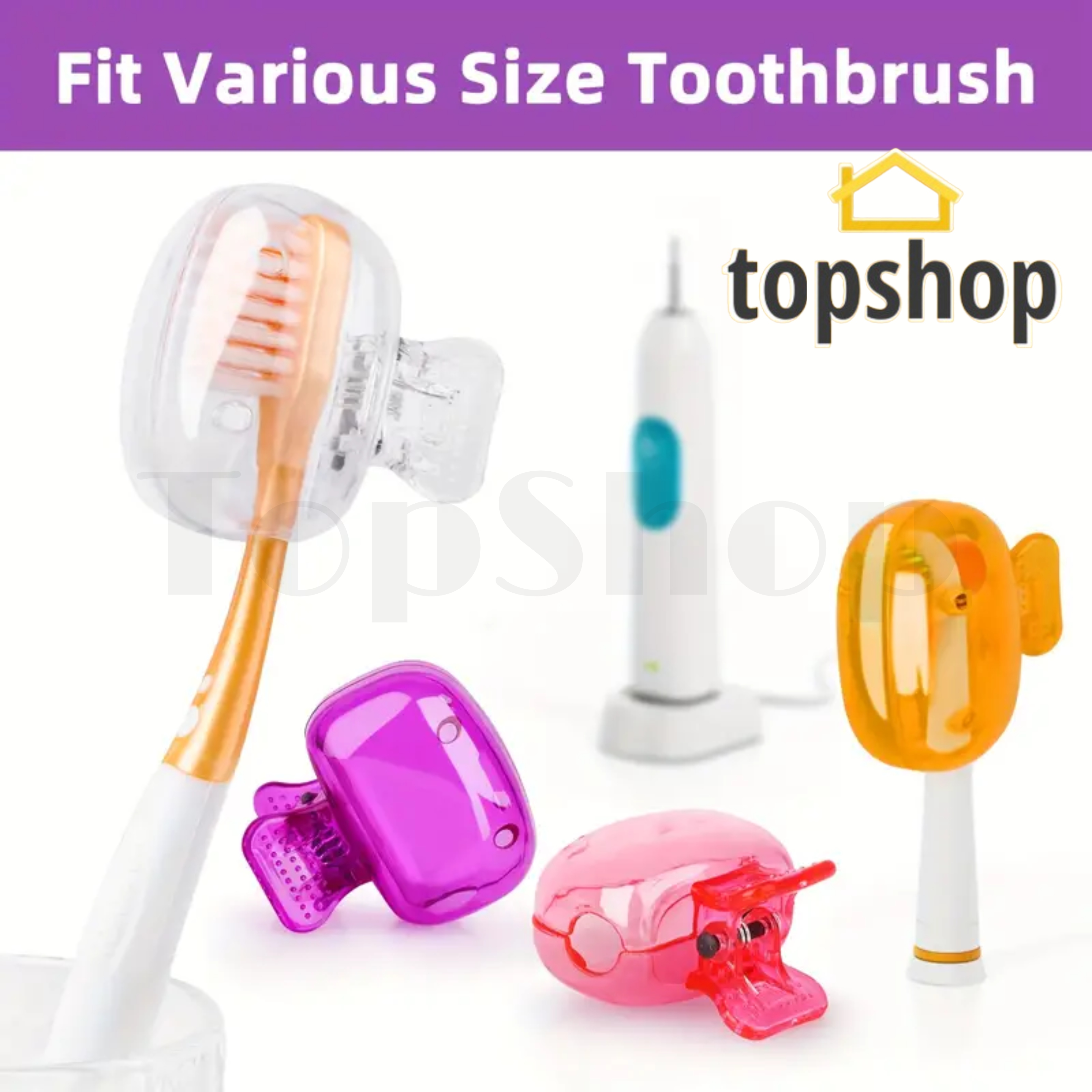 TOPSHOP 1pc Toothbrush Protective Cover Brush Cover Protective Cover ...