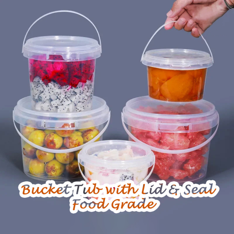 1000ML Transparent Plastic Jars Gallon Containers with Lids Food ...