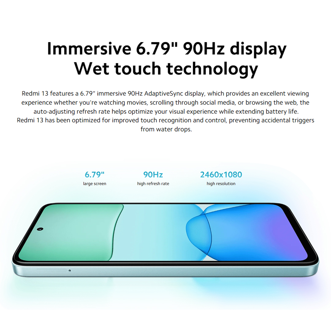 Xiaomi Redmi 13 Smartphone | 8GB+256GB | MTK Helio G91-Ultra | 108MP ...