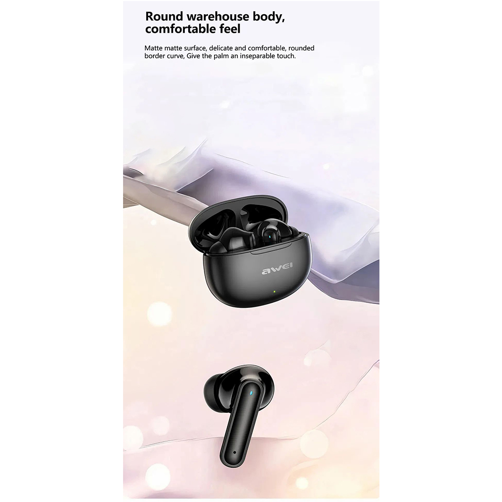 Awei T71 True Wireless Bluetooth Earbuds with Charging Case Low Latency ...