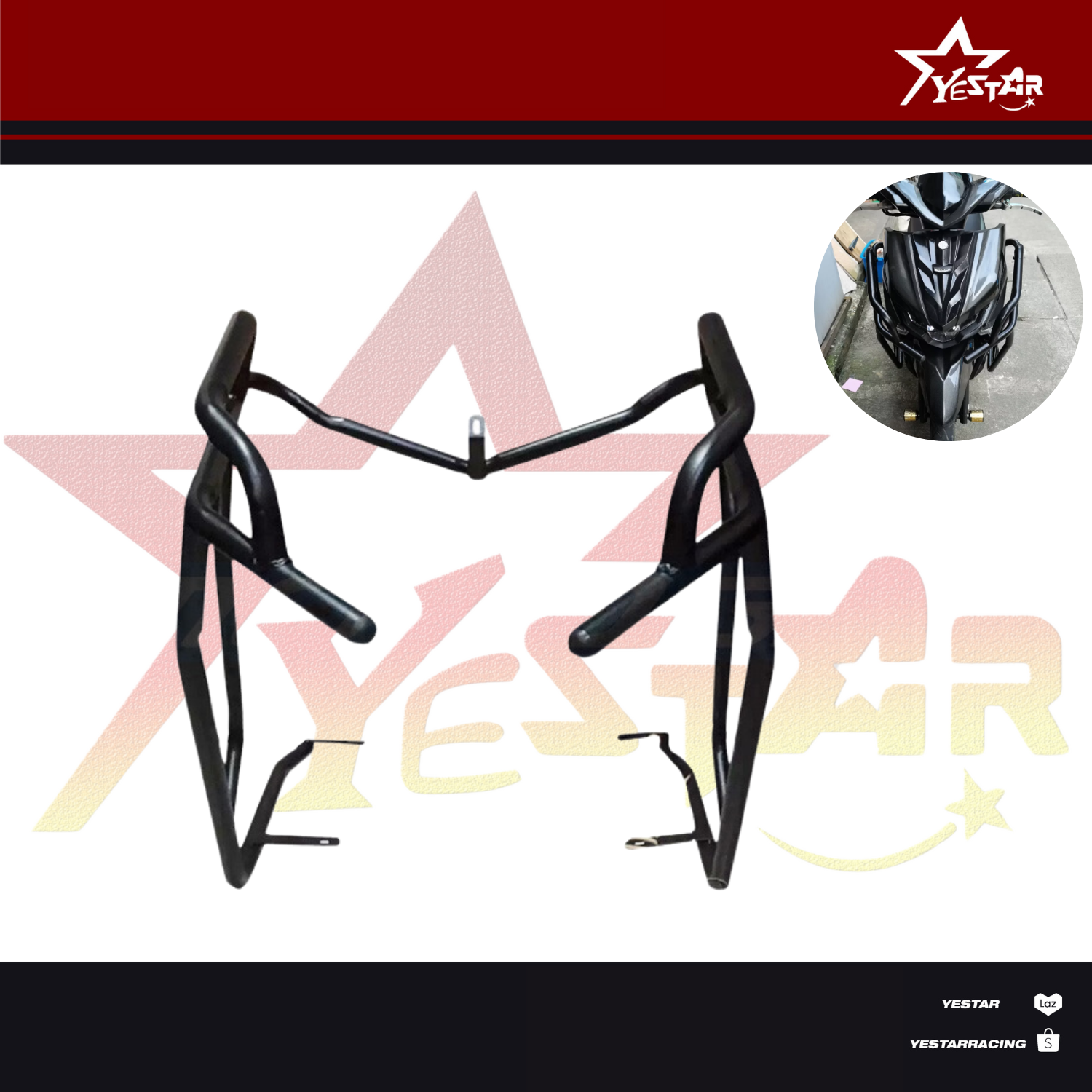Yestar 1 Set Yamaha Mio Soul i125 v1 Full Crash Guard Heavy Duty Pure ...