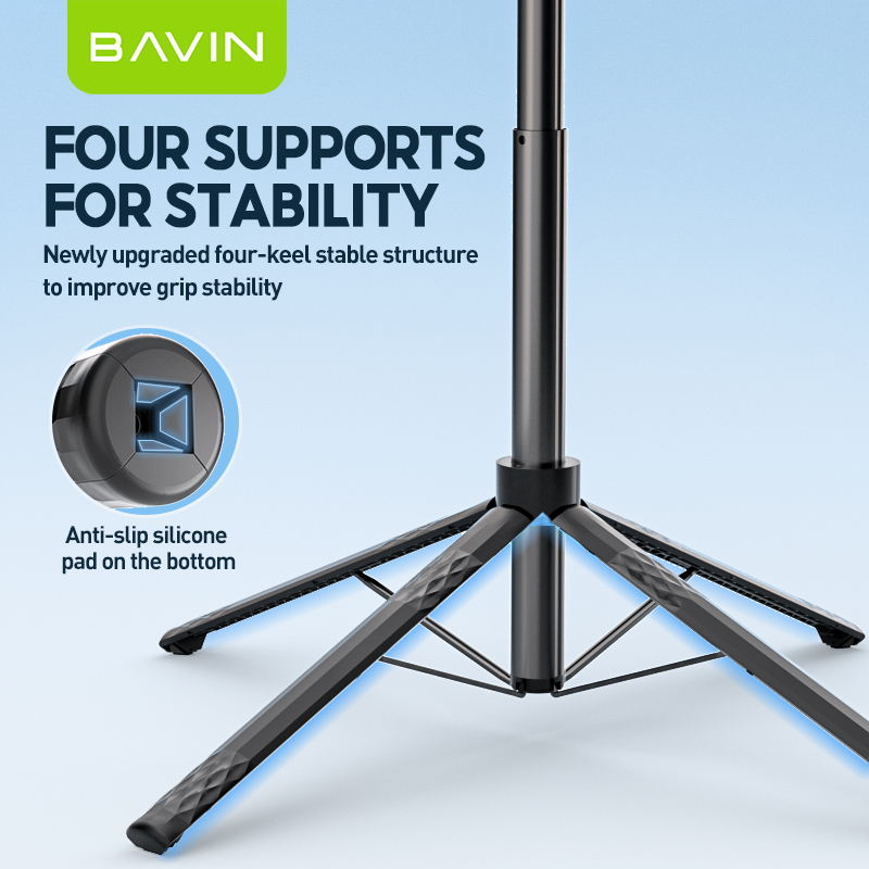BAVIN P16 Portable Multi-Functional Selfie Stick Tripod Stand 360 ...