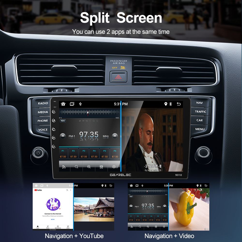 GEARELEC 2 Din Android Car Stereo With Bluetooth/GPS/FM Touch Screen ...