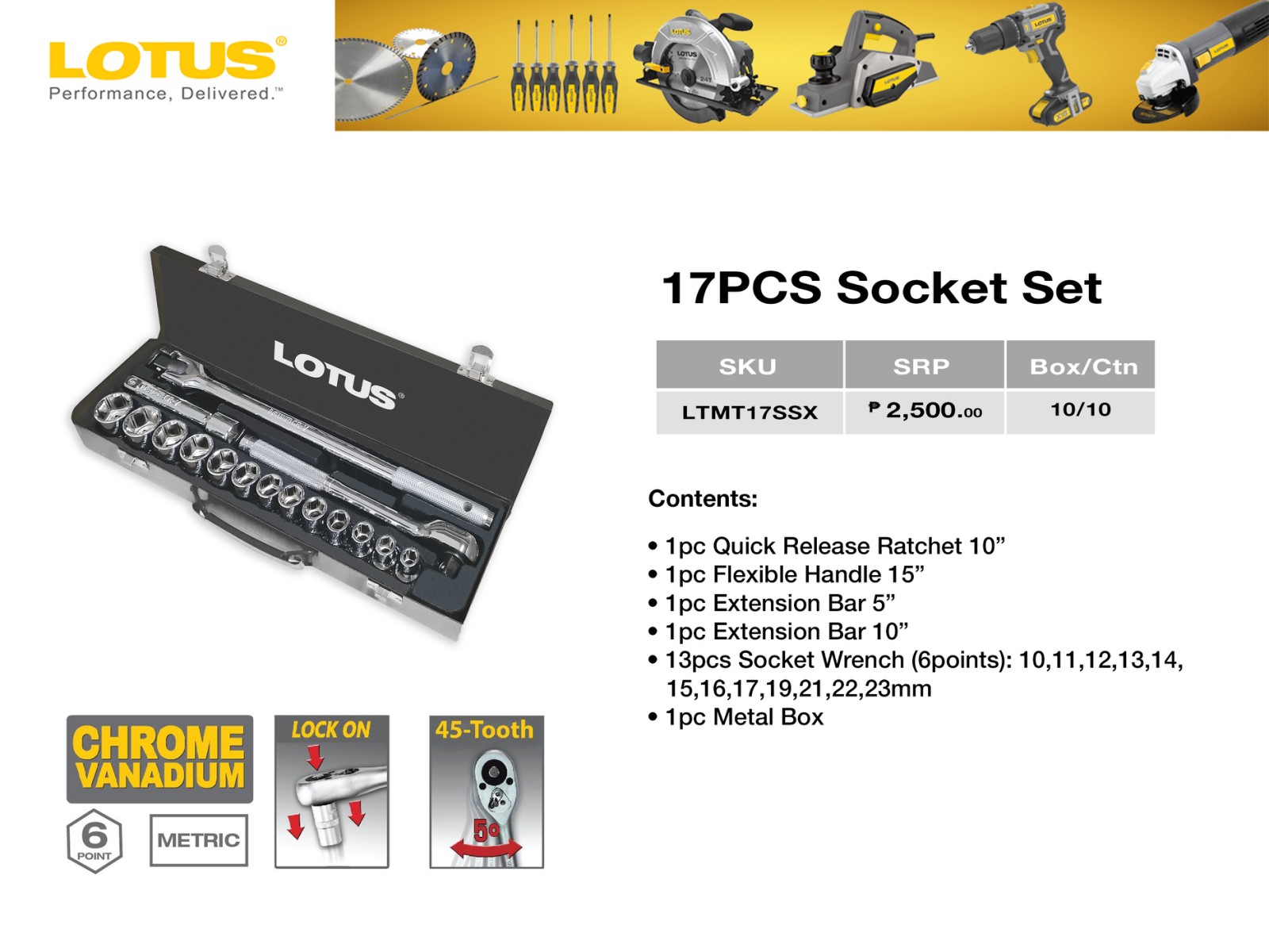 Lotus Socket Set 17PC 1/2D LTMT17SSX - Hand Tools | Ratchets & Sockets ...