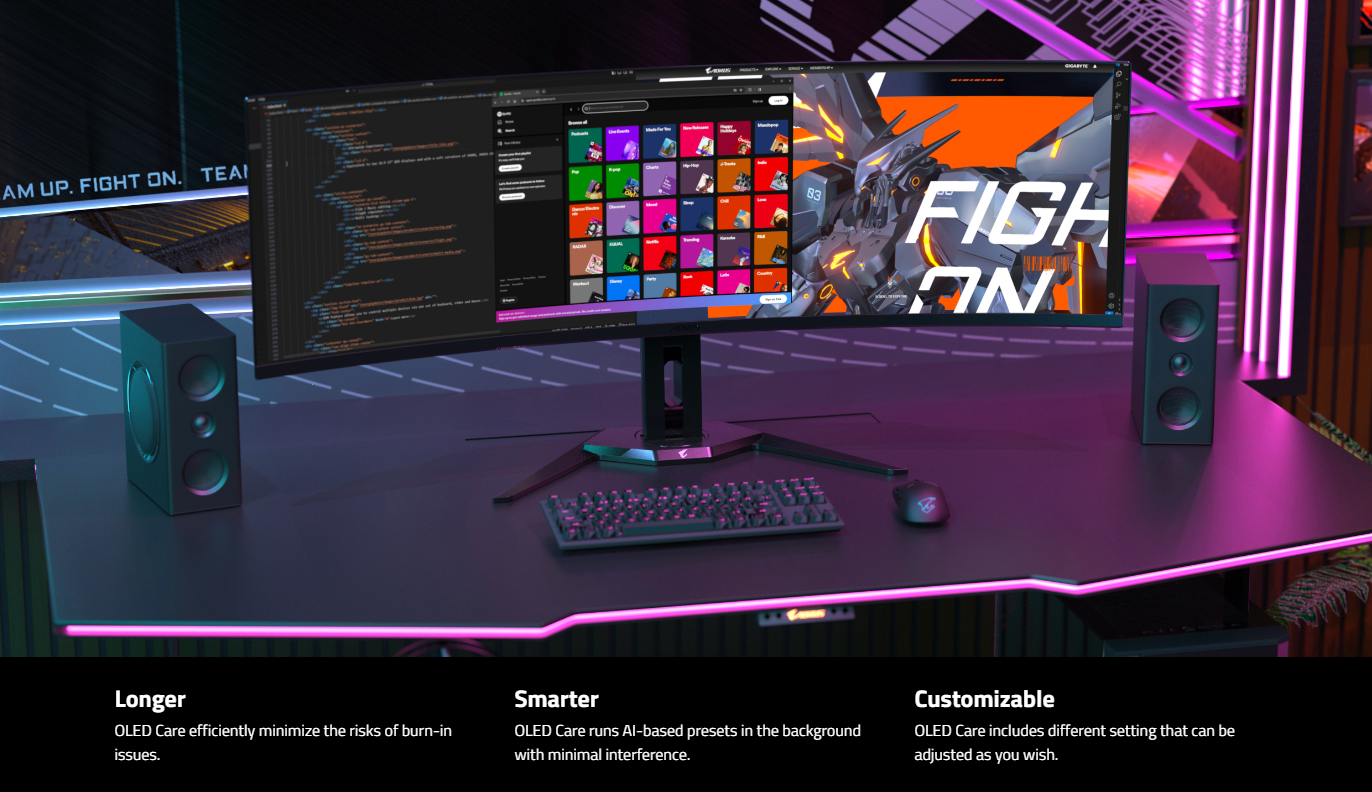 Itw | Gigabyte Gaming Monitor 49"(5120 x 1440 DQHD) / 144Hz / OLED / 0 ...