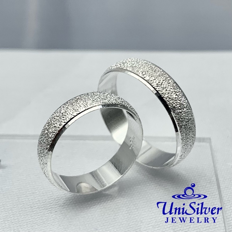 Unisilver 925 Sterling Silver 5mm Sanblast Finish UniSex Wedding Ring ...