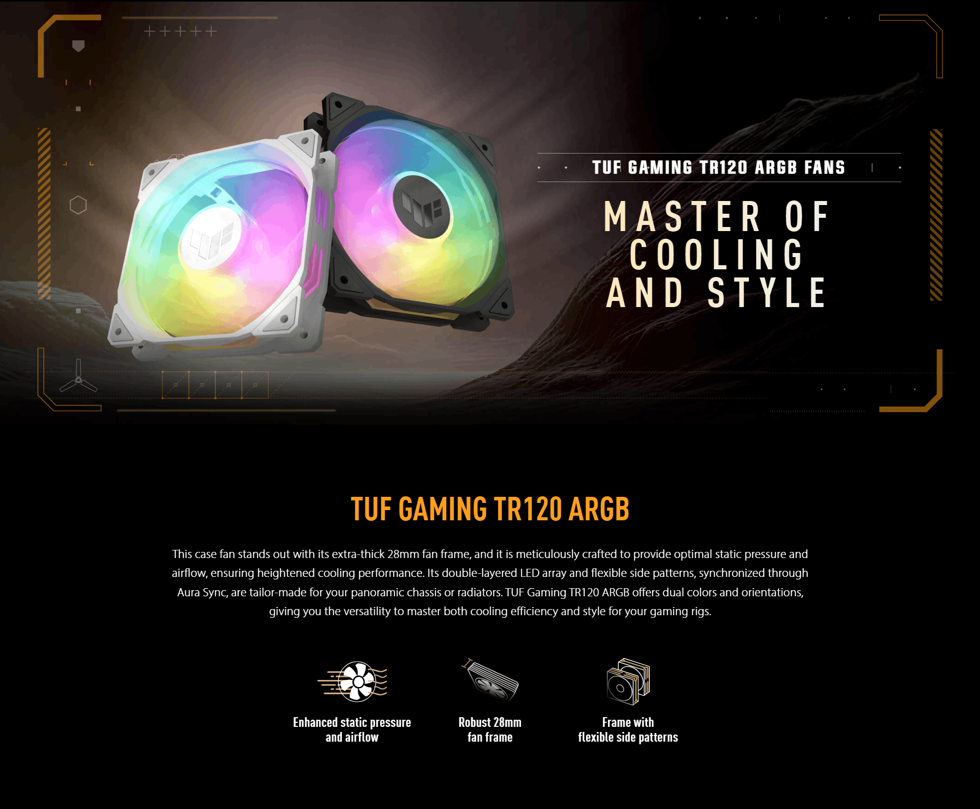 Asus TUF Gaming TR120 ARGB Standard Single/Triple Pack, high static ...