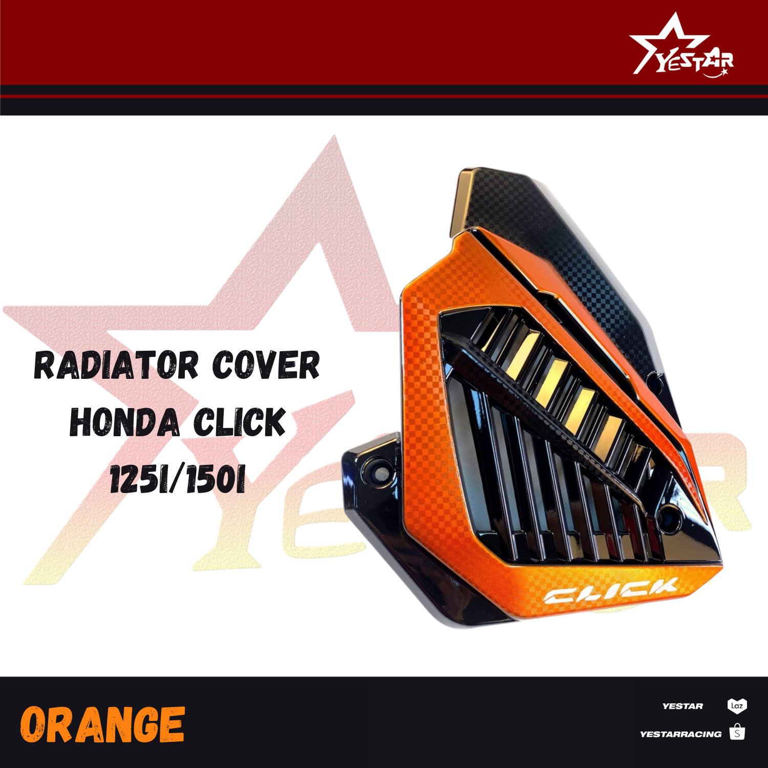 YESTAR 2 Tone Radiator Cover For Honda Click 125i/150i V1/V2 MOTORCYCLE ...