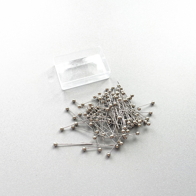 100PCS/ Box Universal Fixed Pin Stainless Steel Pearl Head Metal Pin ...